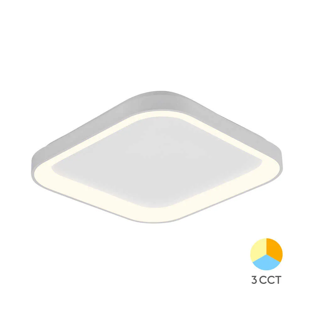 LED PLAFONJERA KVADRATNA 36W BELI CCT IP20
