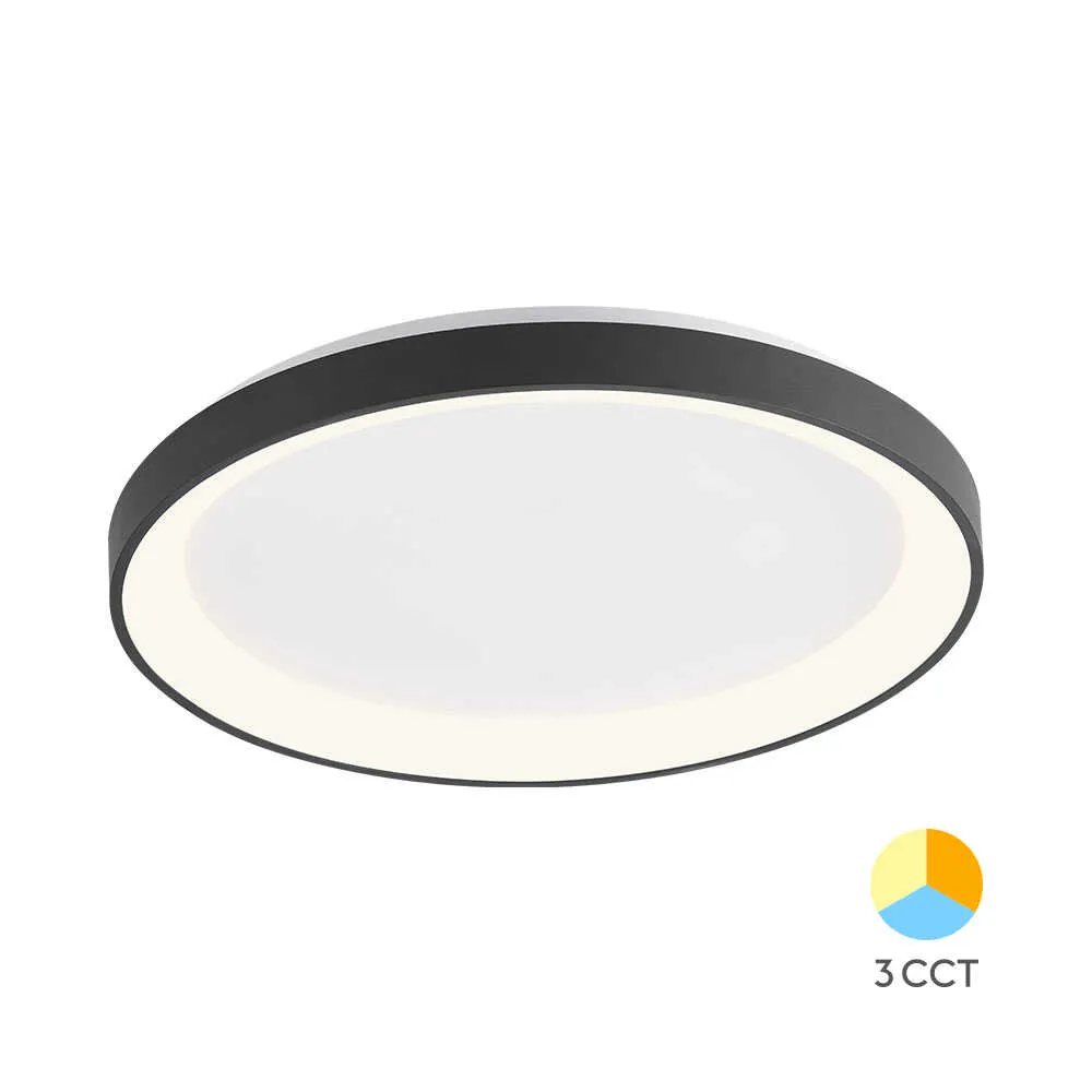LED PLAFONJERA OKRUGLA 36W CRNI CCT IP20