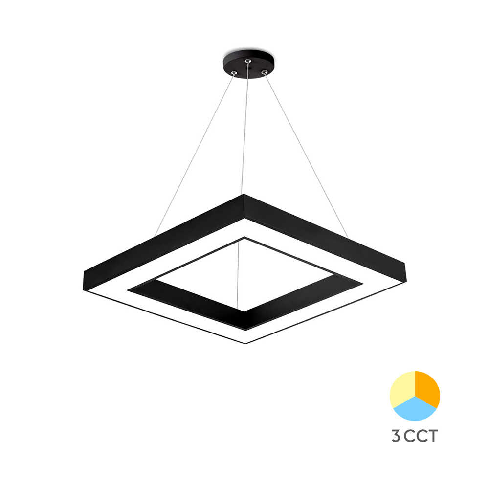 LED VISILICA KVADRATNA 45W CRNI CCT