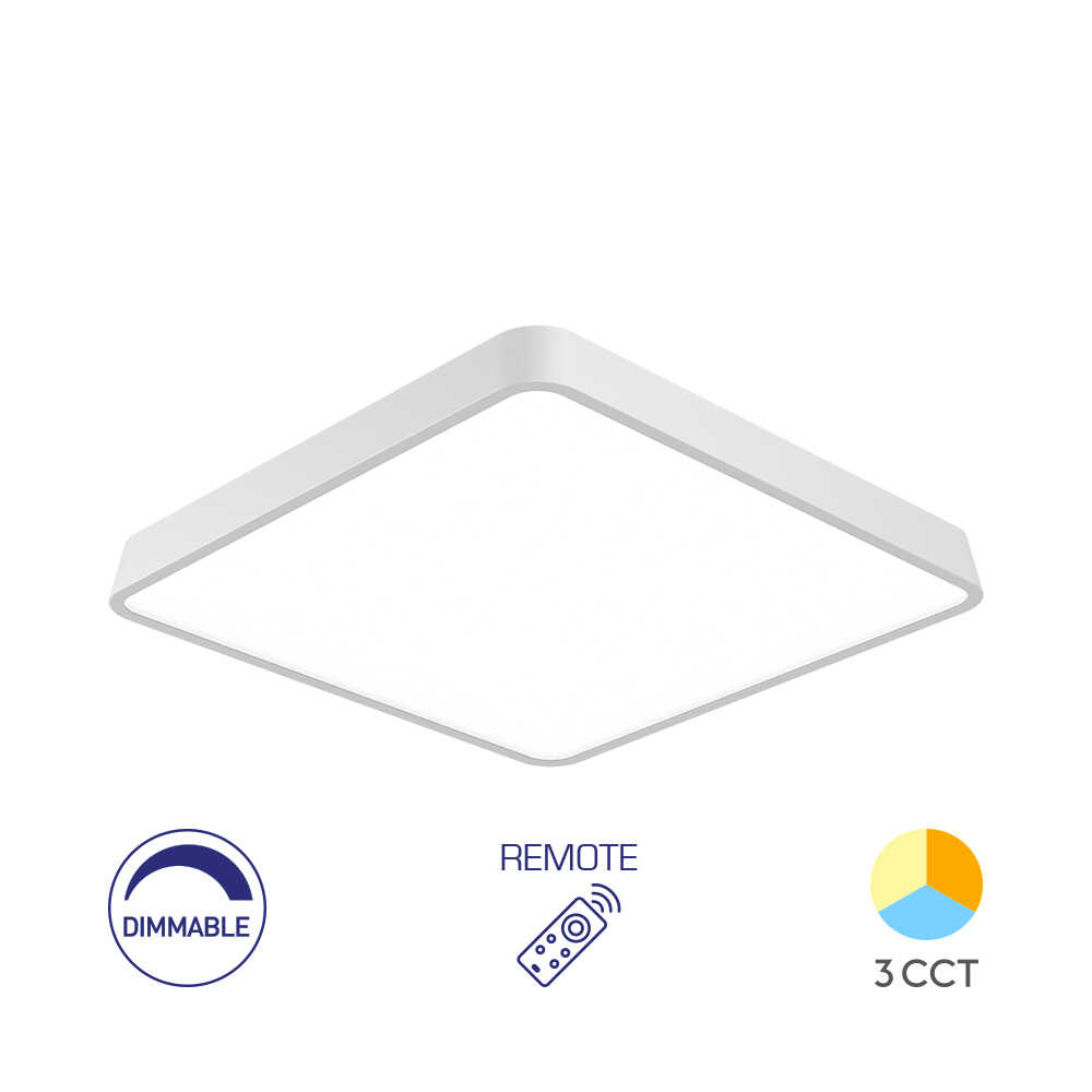 LED PLAFONJERA KVADRATNA 45W BELI CCT SA DALJINSKIM