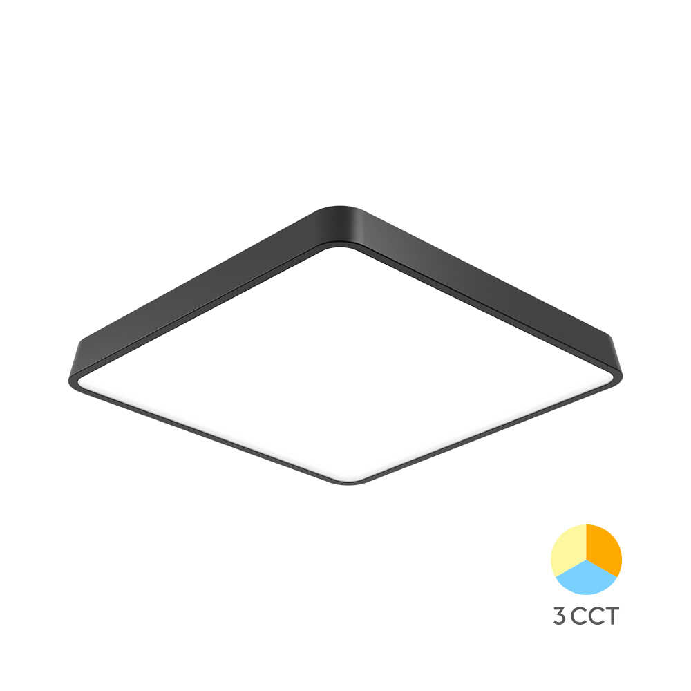 LED PLAFONJERA KVADRATNA 45W CRNI CCT