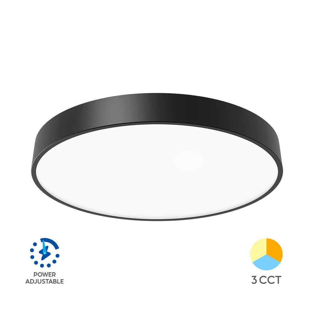 LED PLAFONJERA OKRUGLA 50W CRNI CCT