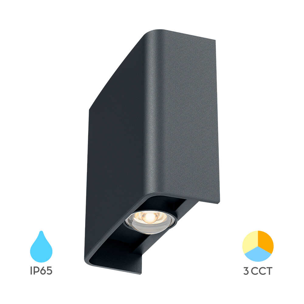 LED ZIDNA SVETILJKA 2X1W SIVI CCT IP65