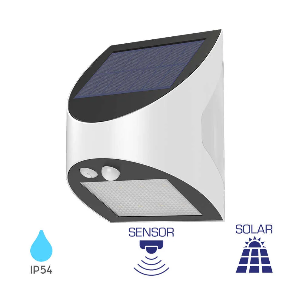 SOLARNA ZIDNA SVETILJKA 3W BELI 6500K IP54