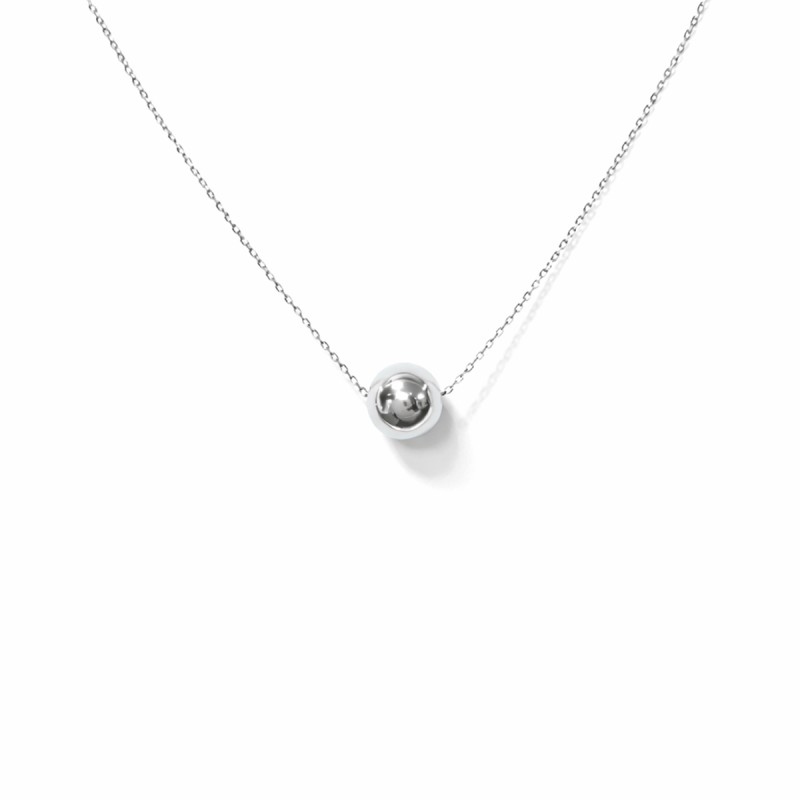 NECKLACE BIG DOT IN 14KT WHITE GOLD