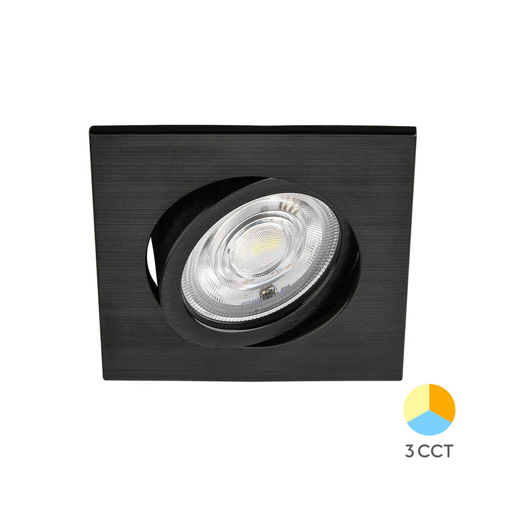 LED SPOT SVETILJKA KVADRATNA 7W CRNA CCT