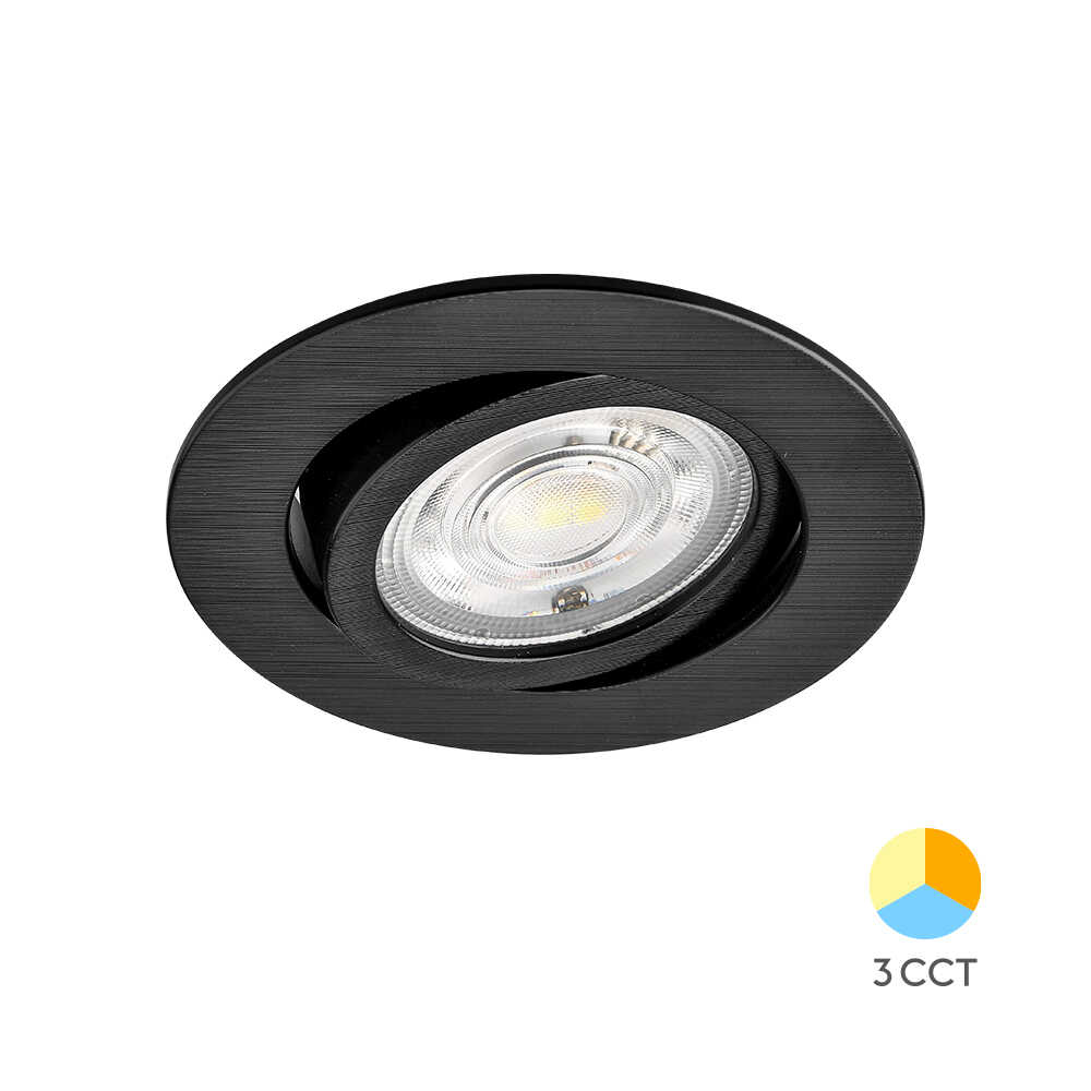 LED SPOT SVETILJKA OKRUGLA 7W CRNA CCT