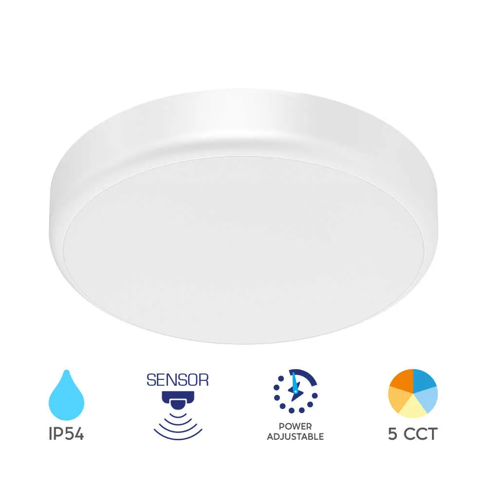 LED PLAFONJERA OKRUGLA 20W CCT SENZOR IP54