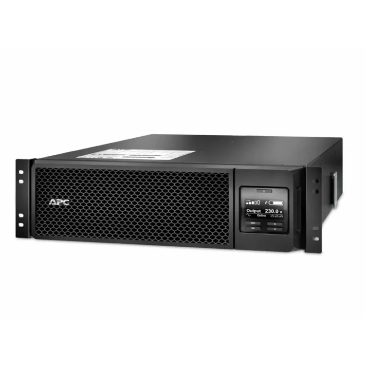 UPS, APC Smart-UPS SRT 5000VA, 230V, LCD, Rack 3U, 6xC13+4xC19, NC+SmartSlot, raisl set, ext runtime