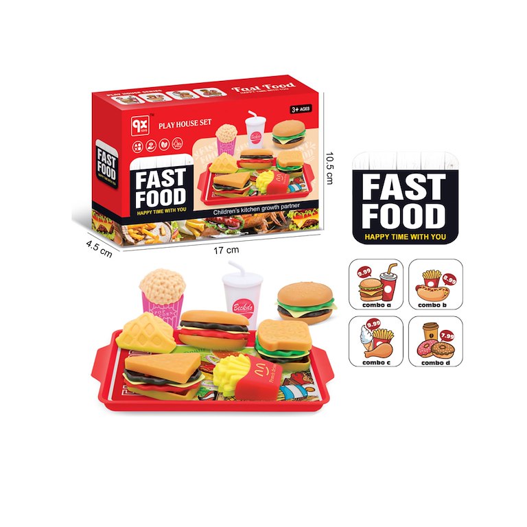 FAST FOOD SET (hamburger, pomfrit, sendviči)