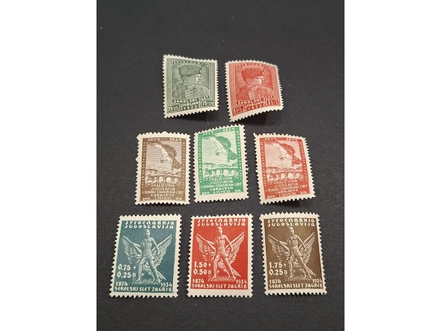 Jugoslavija 1933-34. Sokolski LJ ZG SA ** 3x čista ser