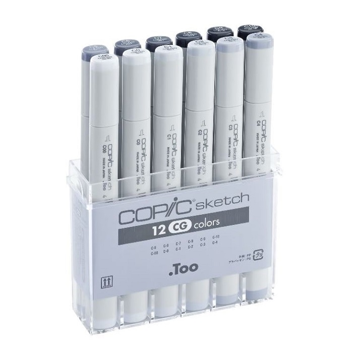 Flomasteri COPIC Sketch Cool Grey - set od 12 kom