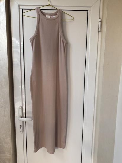 H&M midi nude pamuk haljina S