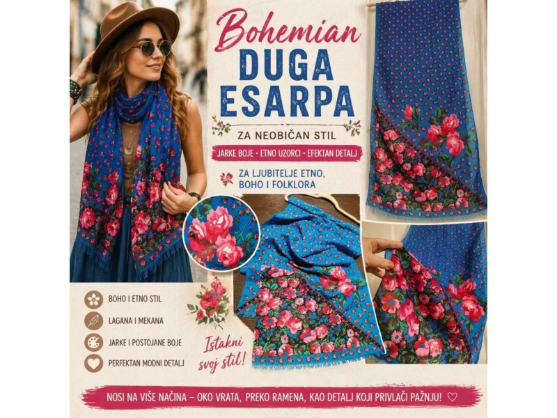 Boho sarena etno esarpa