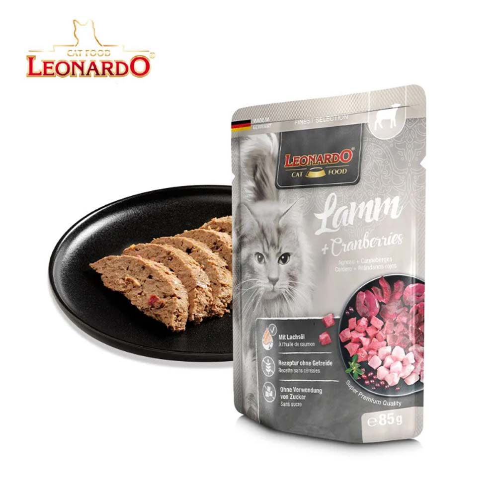 Leonardo Vlažna Hrana za Mačke bez Žitarica Jagnjetina i Brusnica - 85g