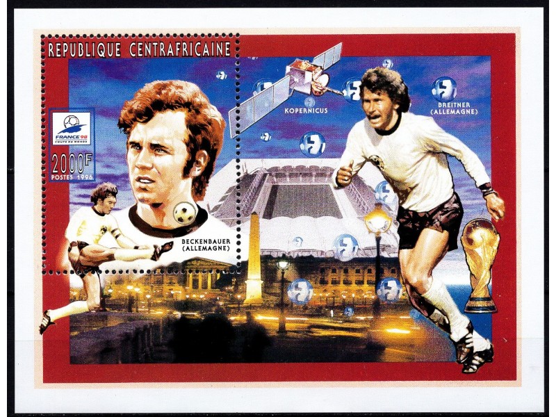 Republique Centafricaine 1996. Mi: 585,Fudbal-France 98