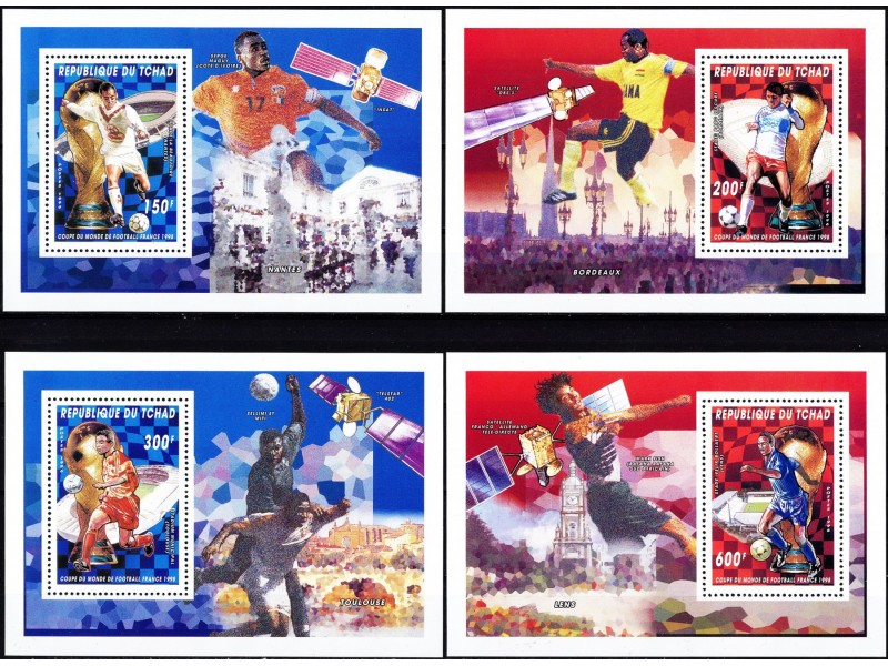 Republique du Tchad 1996. Fudbal-France 98