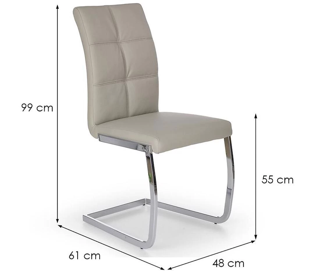 Stolica K85 metal/eko koža tamno bež