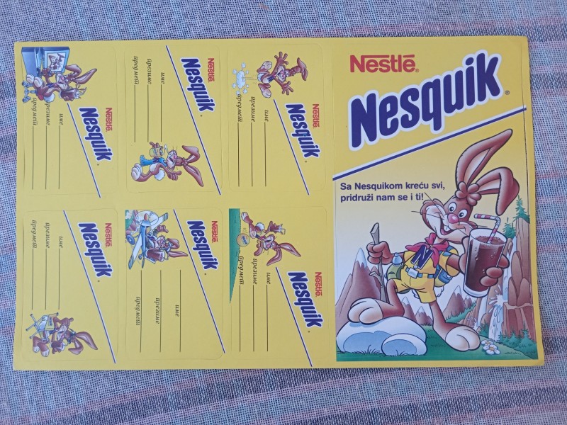 NESTLE NESQUIK - NALEPNICE ZA SVESKE