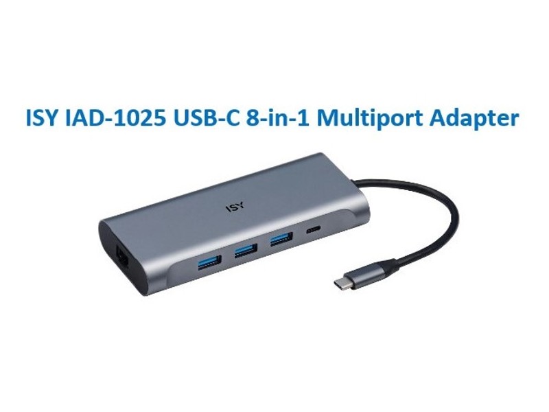 USB-C 8-in-1 Multiport Adapter ISY IAD-1025 NOV