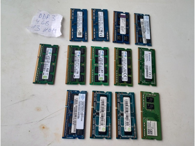 Lot 13 komada ram memorije ddr3 4gb sve ispravne