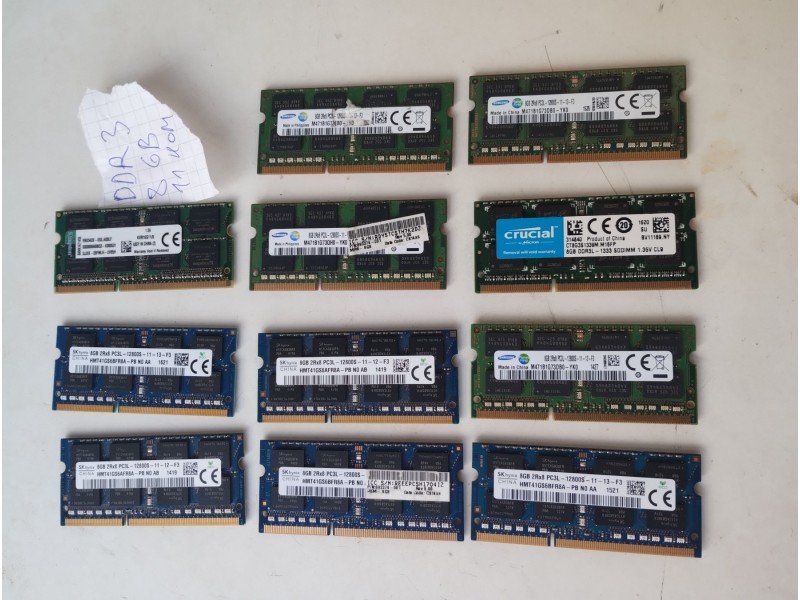 Lot 11 komada ram memorije ddr3 8gb svi ispravni