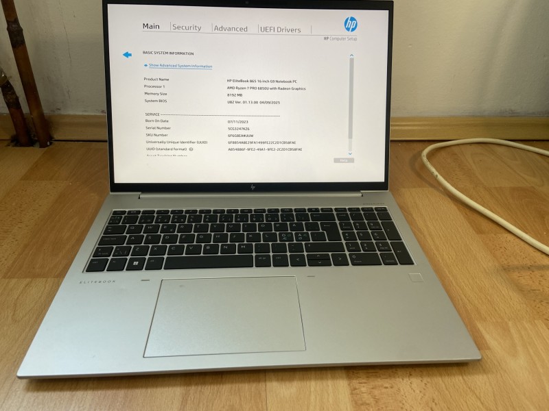 Hp EliteBook 15.6 Ryzen 7 PRO 6850u/8gb ddr5