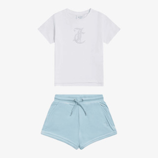 JUICY COUTURE Trenerka JC Logo Tee & Velour Short Set