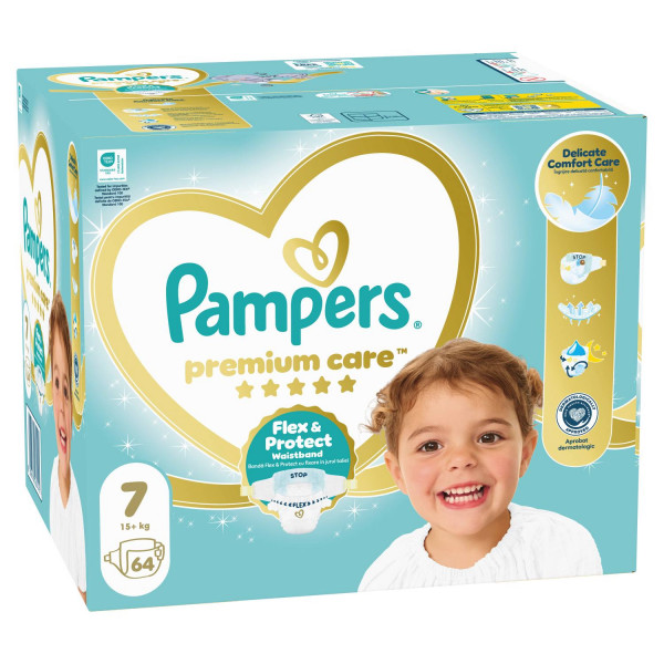 Pampers pelene premium MB 7 ex.large 15+kg 64kom
