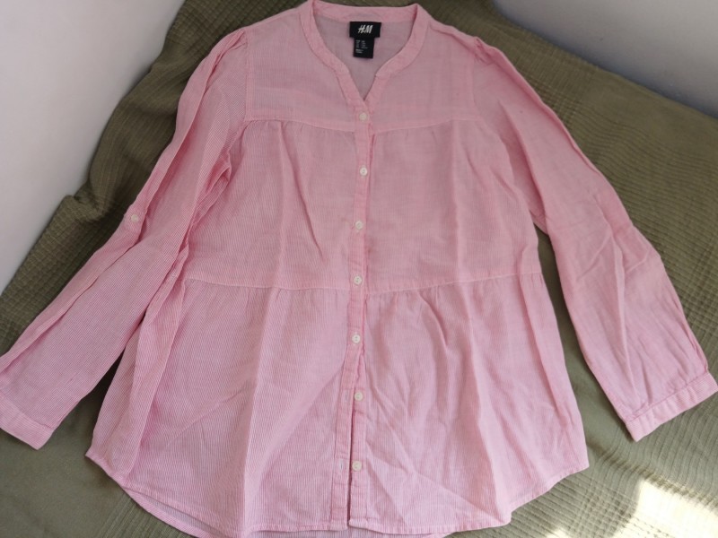 Nova H&M prugasta roze kosulja, 128