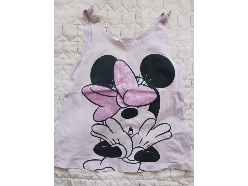 Nova H&M Minnie Mouse lila majica, 122-128