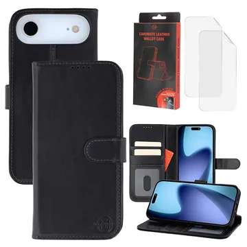 IPHONE AIR MYTPHONE CARDMATE LEATHER WALLET CASE - BLACK
