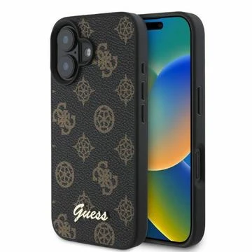 IPHONE 16 GUESS PEONY SCRIPT CASE - MAGSAFE COMPATIBLE