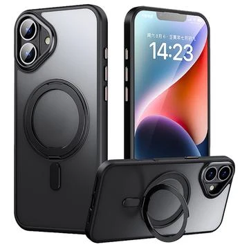 IPHONE 16 PLUS MAGNETIC KICKSTAND HYBRID CASE - BLACK