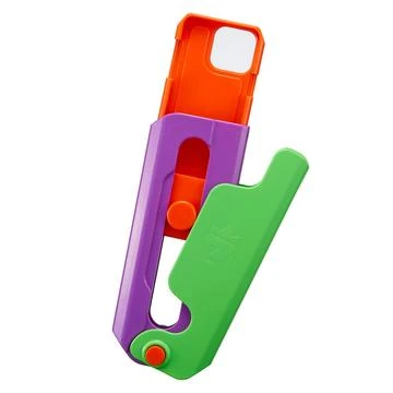IPHONE 15 PRO MAX GIANT CARROT KNIFE STRESS RELIEVING CASE - GREEN / PURPLE