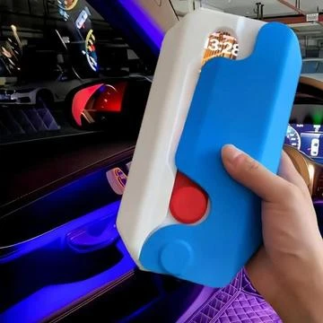 IPHONE 15 PRO MAX GIANT CARROT KNIFE STRESS RELIEVING CASE - SKY BLUE / WHITE