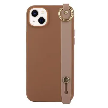 CANDY COLOR IPHONE 14 PLUS TPU ZAŠTITNA MASKA SA TRAKOM ZA RUKU - BOJA KAFE