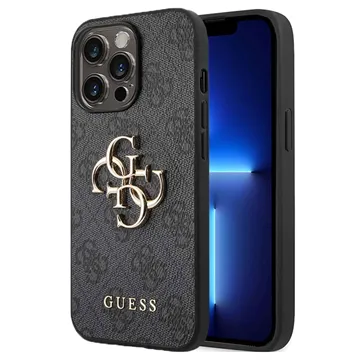 GUESS 4G BIG METAL LOGO IPHONE 14 PRO HIBRIDNA MASKA - SIVA