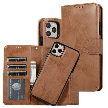 IPHONE 14 PRO VINTAGE 2-IN-1 WALLET CASE WITH REMOVABLE COVER - BROWN