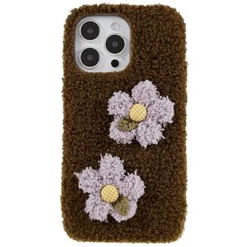 FLUFFY FLOWER IPHONE 14 PRO MAX TPU ZAŠTITNA MASKA - BRAON