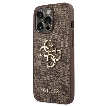 GUESS 4G BIG METAL LOGO IPHONE 14 PRO MAX HIBRIDNA MASKA - BRAON