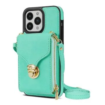 IPHONE 14 PRO MAX ALL-IN-ONE CASE WITH WALLET & STRAP - MINT