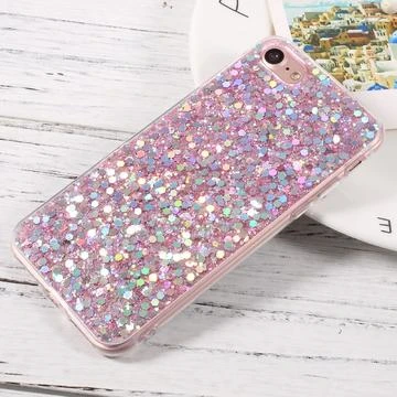 IPHONE 7/8/SE (2020)/SE (2022) GLITTER FLAKES TPU MASKA - ROZE