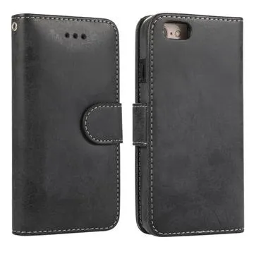 IPHONE 7/8/SE (2020)/SE (2022) VINTAGE 2-IN-1 WALLET CASE WITH REMOVABLE COVER - BLACK