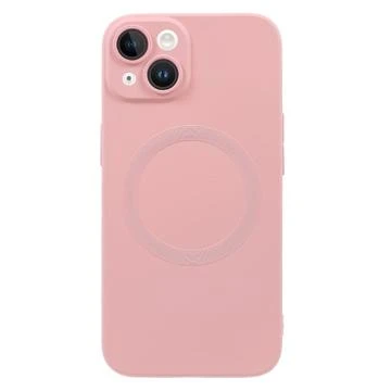 IPHONE 13 SILICONE COVER WITH CAMERA PROTECTOR - MAGSAFE COMPATIBLE - PINK