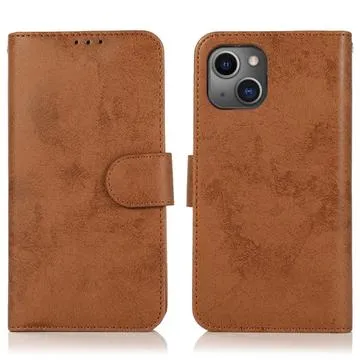 IPHONE 13 VINTAGE 2-IN-1 WALLET CASE WITH REMOVABLE COVER - BROWN