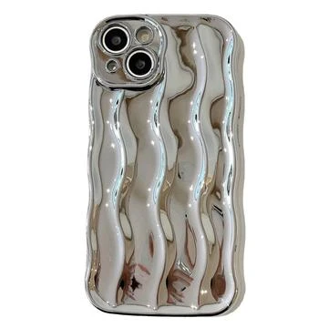 IPHONE 13 3D LINEAR WAVY CASE - SILVER