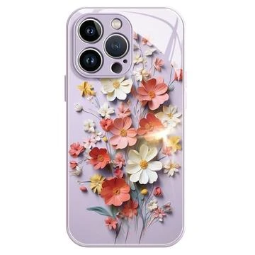 IPHONE 13 PRO MAX FLOWER BOUQUET HYBRID CASE - PURPLE