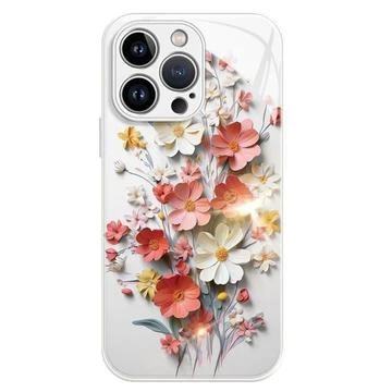 IPHONE 13 PRO MAX FLOWER BOUQUET HYBRID CASE - WHITE