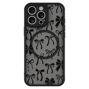 IPHONE 13 PRO MAX STYLISH PROTECTIVE MAGNETIC CASE - BLACK BOWS